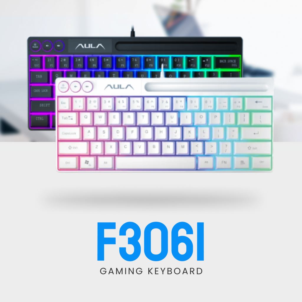 Aula F3061 RGB Wired Gaming Membrane Keyboard - STEQ
